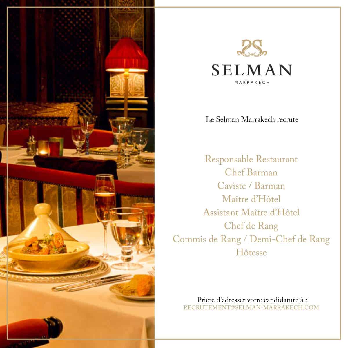 Selman Marrakech recrute Plusieurs Profils pour 2024 - Dreamjob.ma Selman Marrakech recrute Plusieurs Profils pour 2024 - Dreamjob.ma